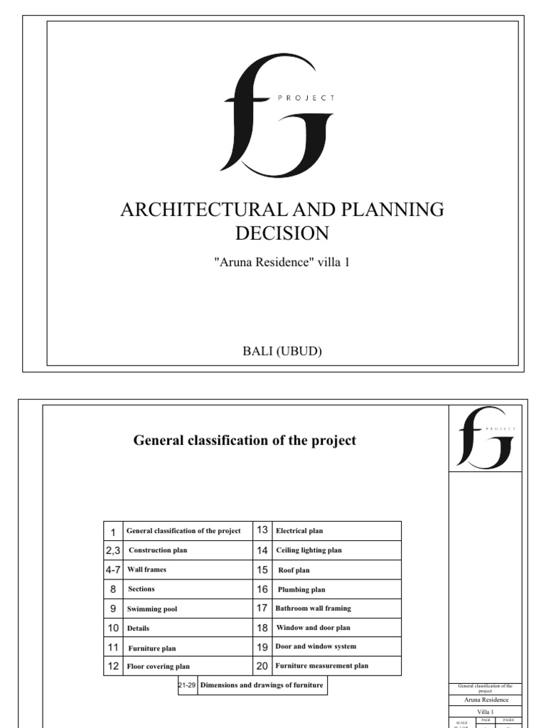 Aruna Residence Villa 1 Architectural Plans | PDF | Wall | Building ...