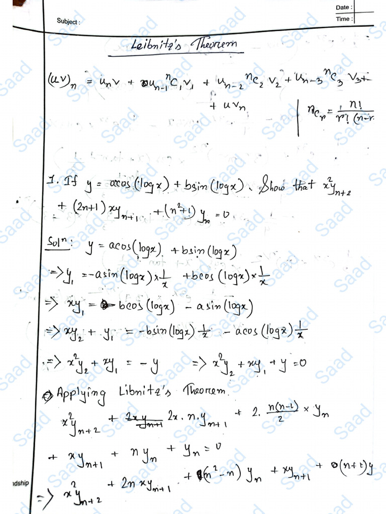 Successive Differentiation | PDF