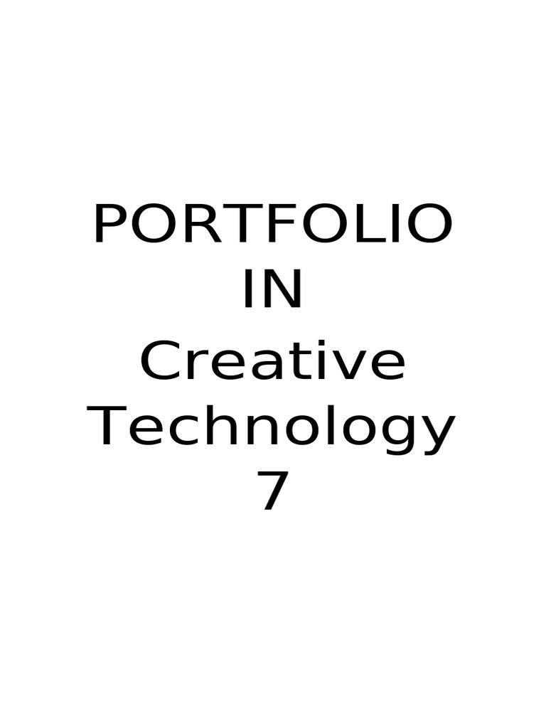 Portfolio In Ctech Pdf