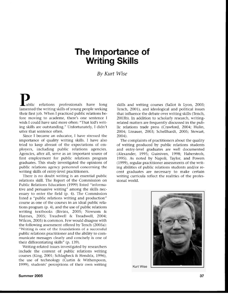 The Importance of Writing Skil | PDF