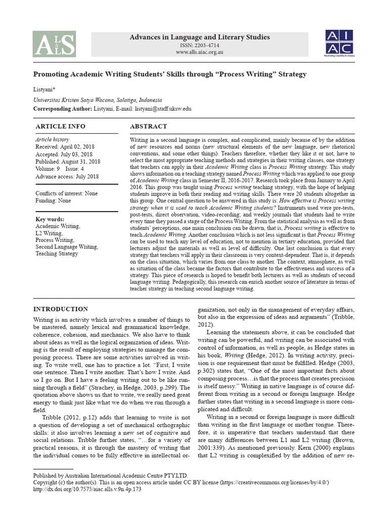 Enhancing L2 Academic Writing Skills | PDF | P Value | Hypothesis