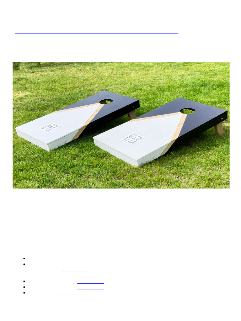 Easiest Corn Hole Board Plans With Free Printable PDF | PDF