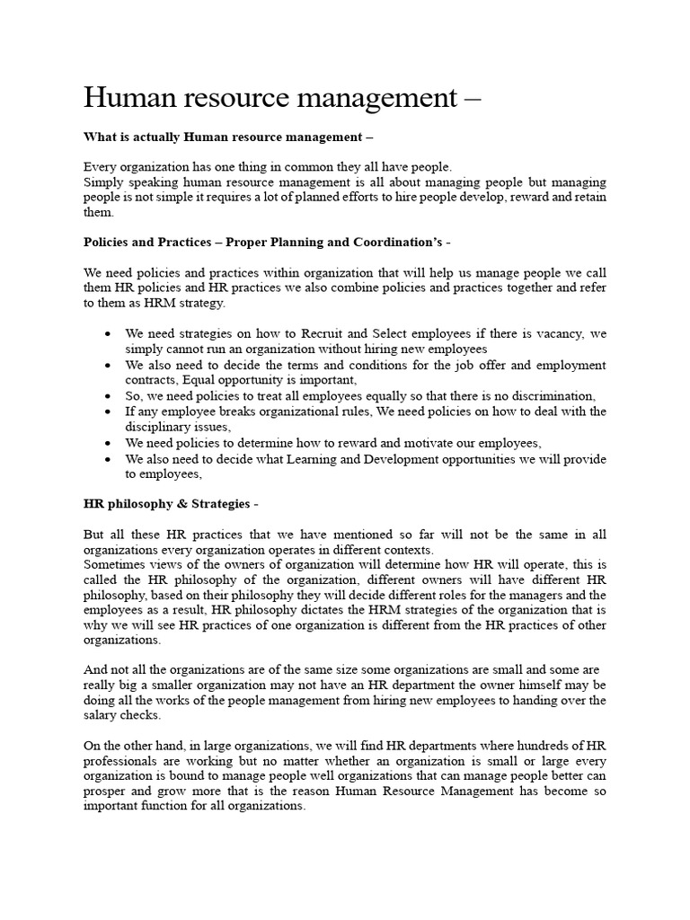 Human Resource Management | PDF | Human Resource Management | Employment