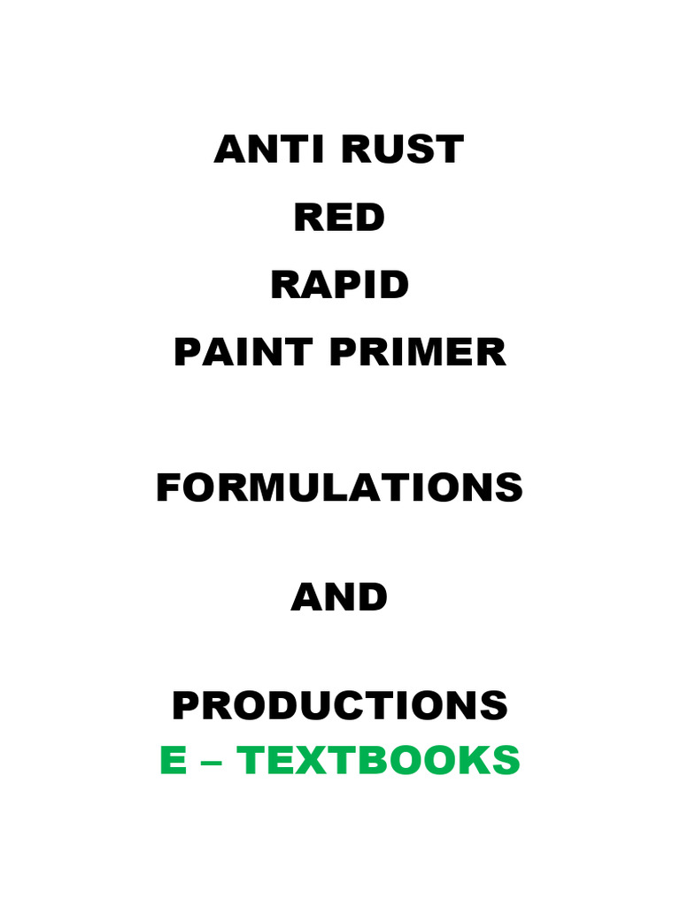 Anti-Rust Paint Primer Formulations | PDF | Paint | Materials