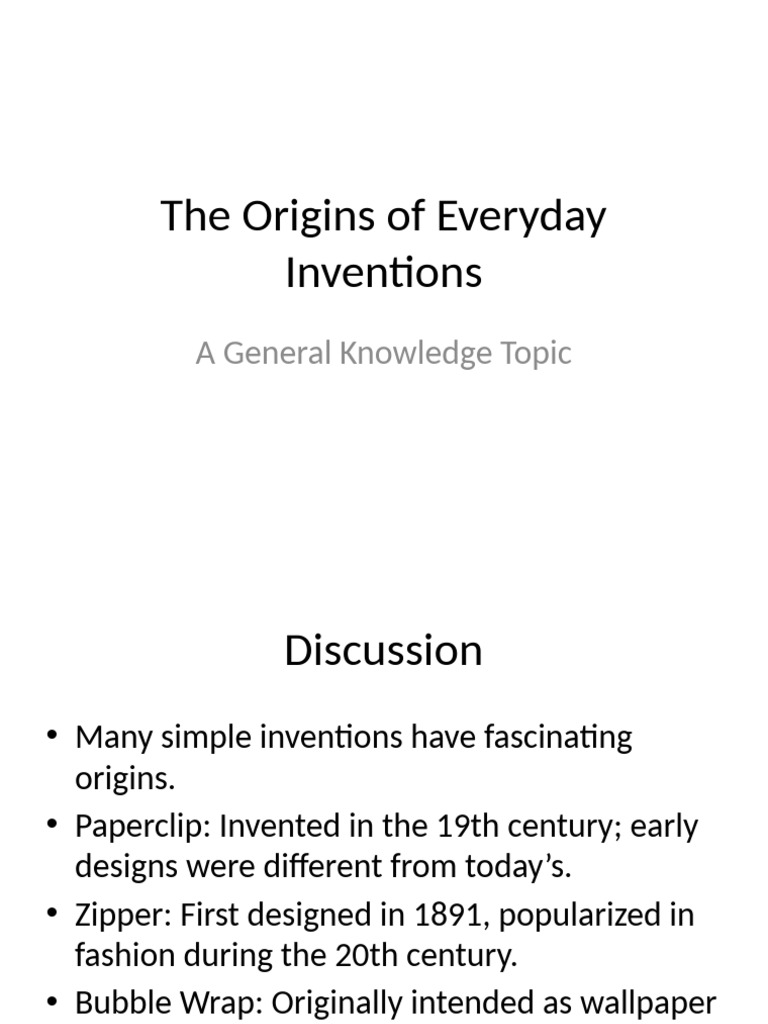 Origins of Everyday Inventions | PDF