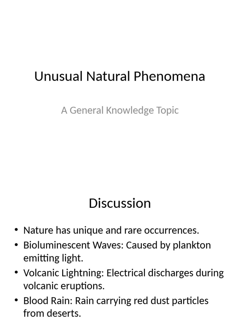 Rare Natural Phenomena Explained | PDF