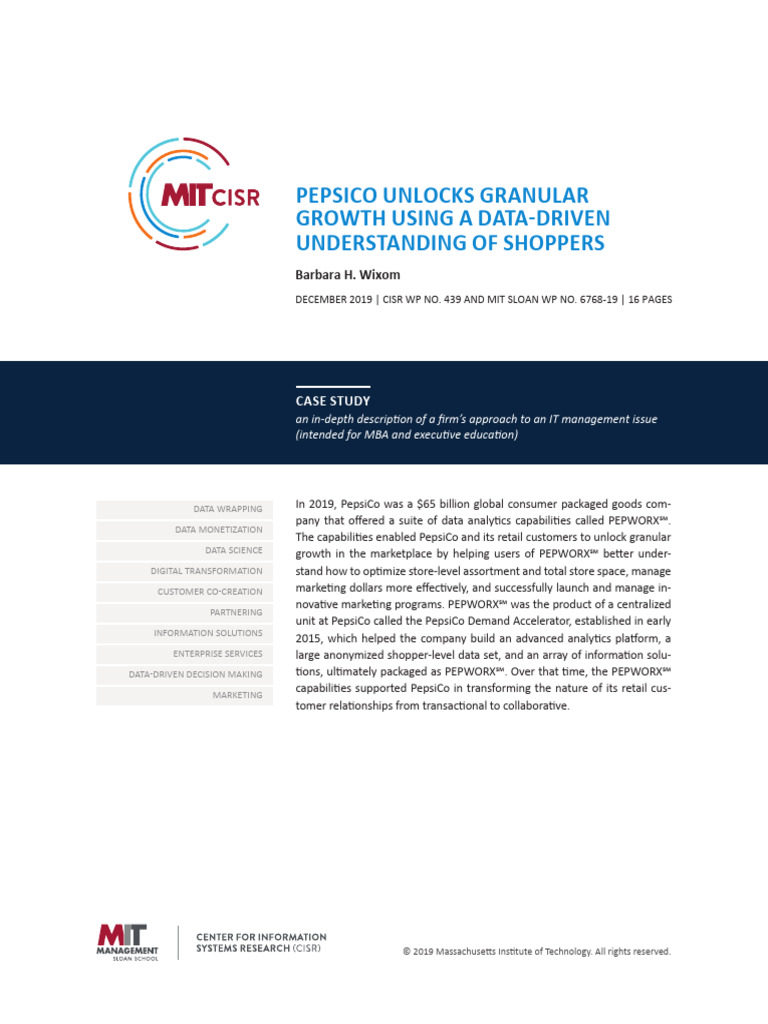 PepsiCo's Data-Driven Growth Strategy | PDF | Analytics | Retail