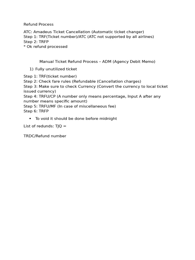 Guide to Ticket Refund Processes | PDF