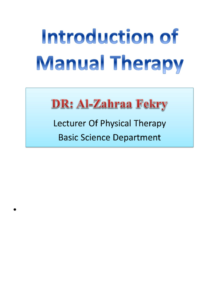 Understanding Manual Therapy Basics | PDF | Skin | Anatomy