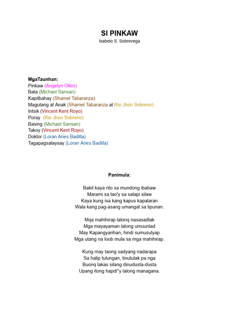Si Pinkaw | PDF