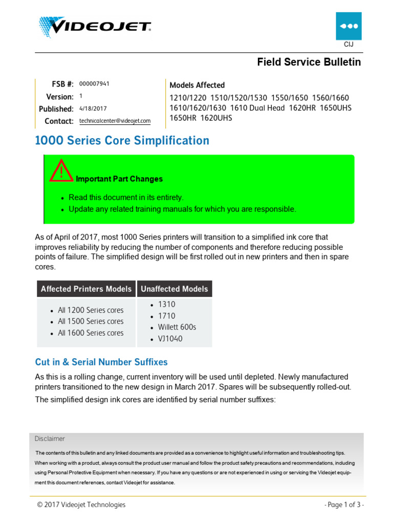 7941 - 1000 Series Core Simplification | PDF