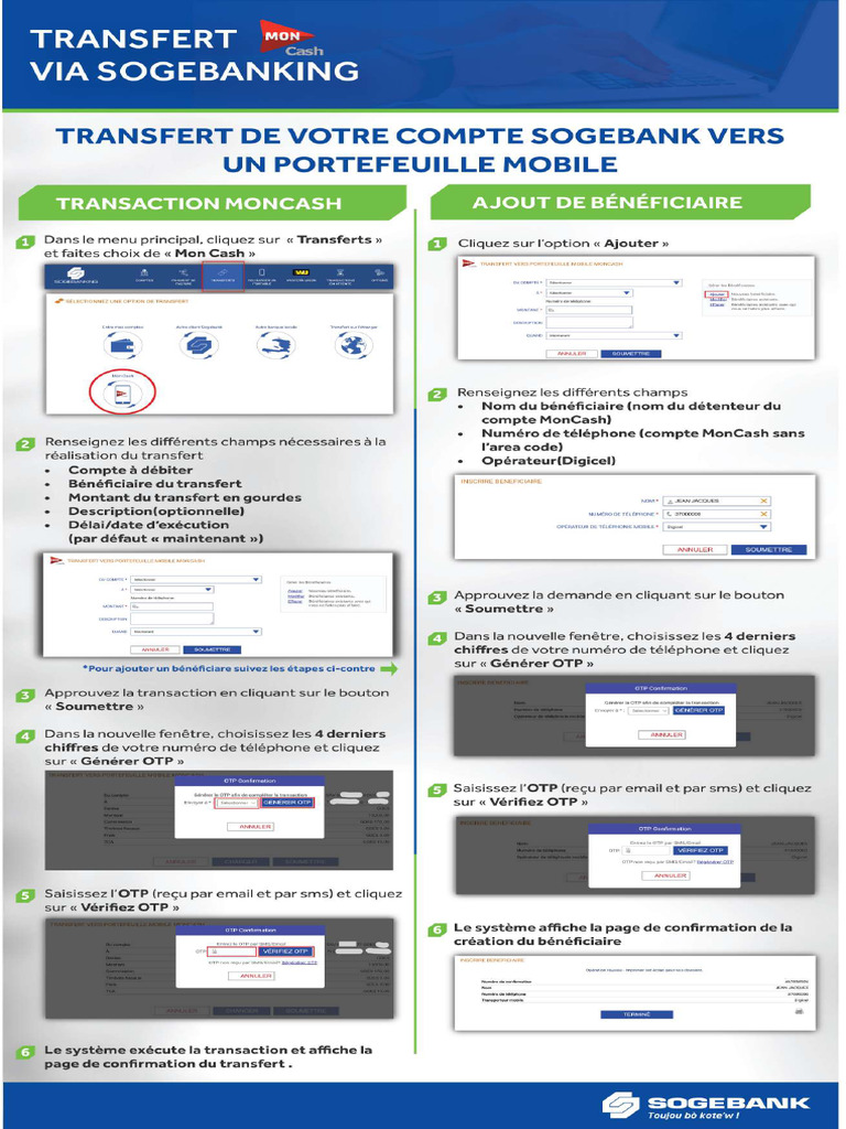 Etapes Transfert MonCash Compressed | PDF