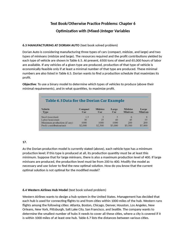 Mixed Integer Optimization Problems | PDF | Linear Programming ...