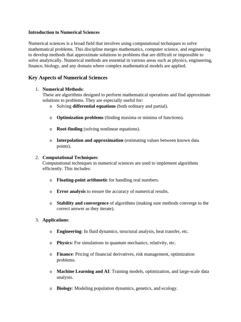 Understanding Numerical Sciences Basics | PDF | Numerical Analysis ...