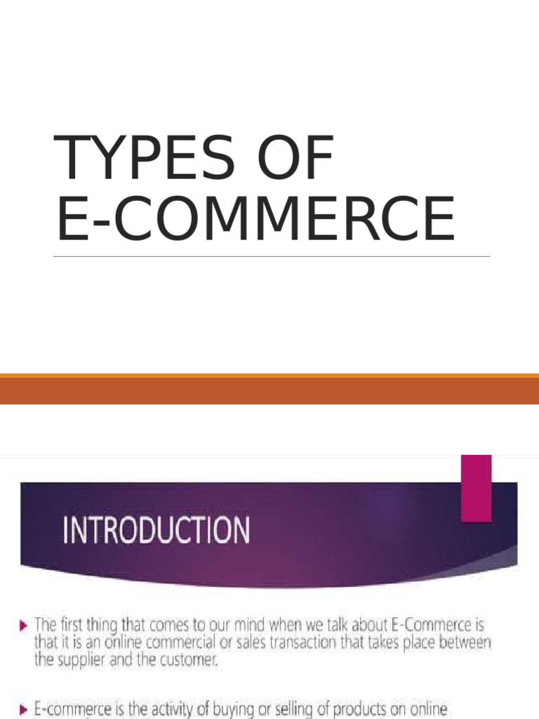 Types of E-Commerce | PDF