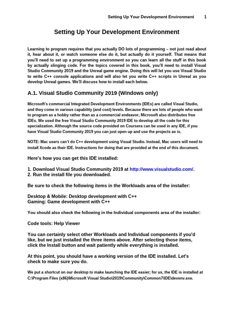 Setting Up Your Development EnvironmentVS | PDF | Integrated Development Environment | Finder ...