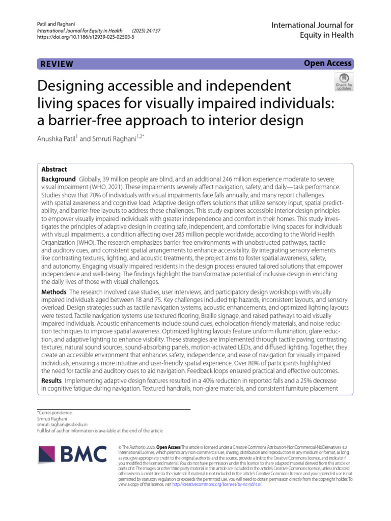 Designing Accessible and Independent Living Spaces For Visually ...