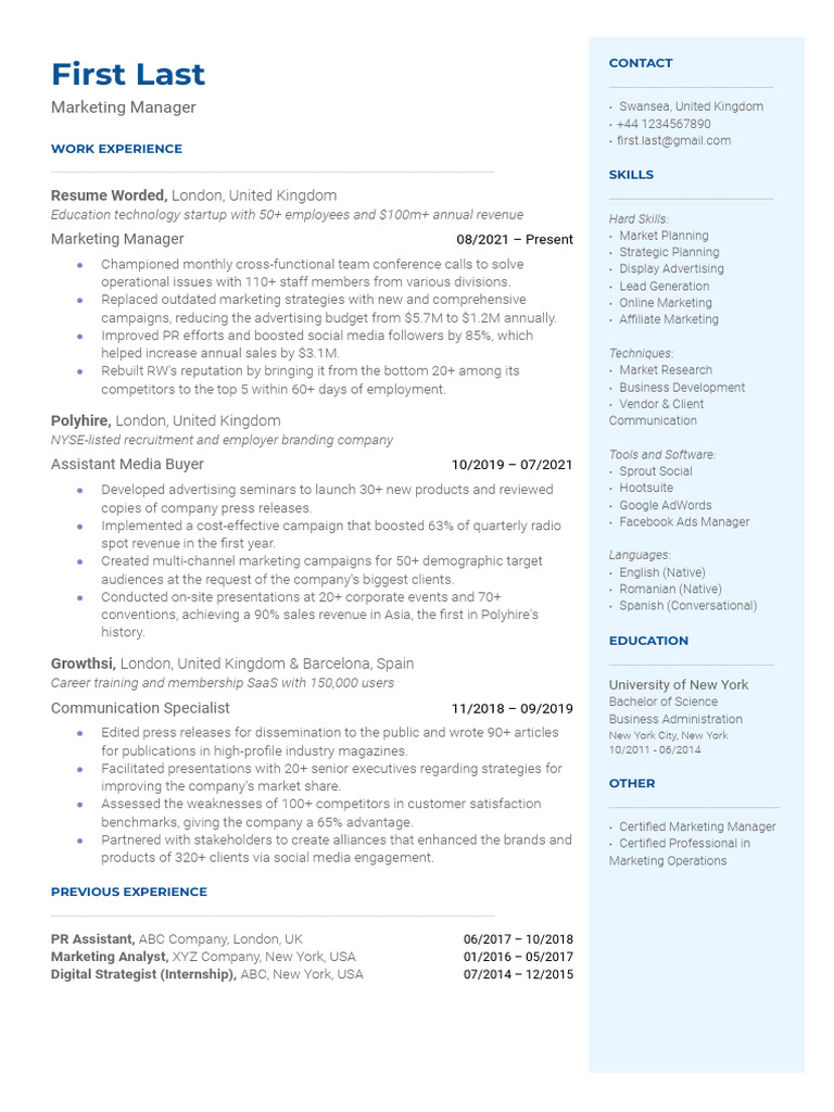 Marketing-manager2 - Template 18 | PDF | Advertising | Marketing