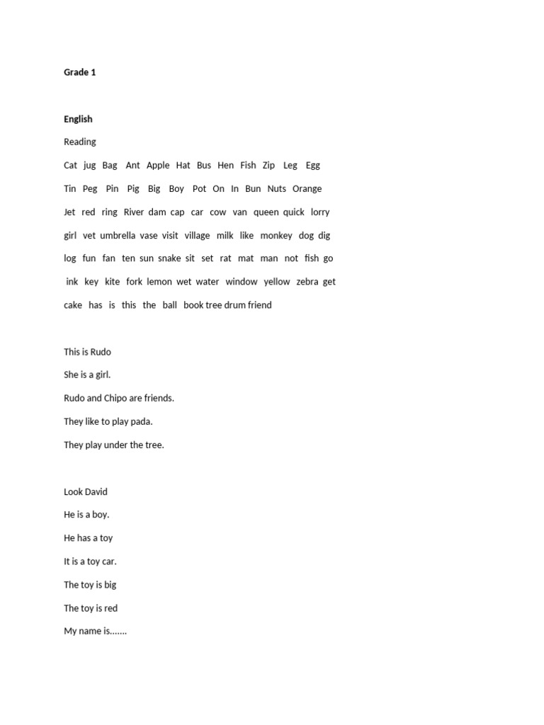 Grade 1 Exam Papers Overview | PDF