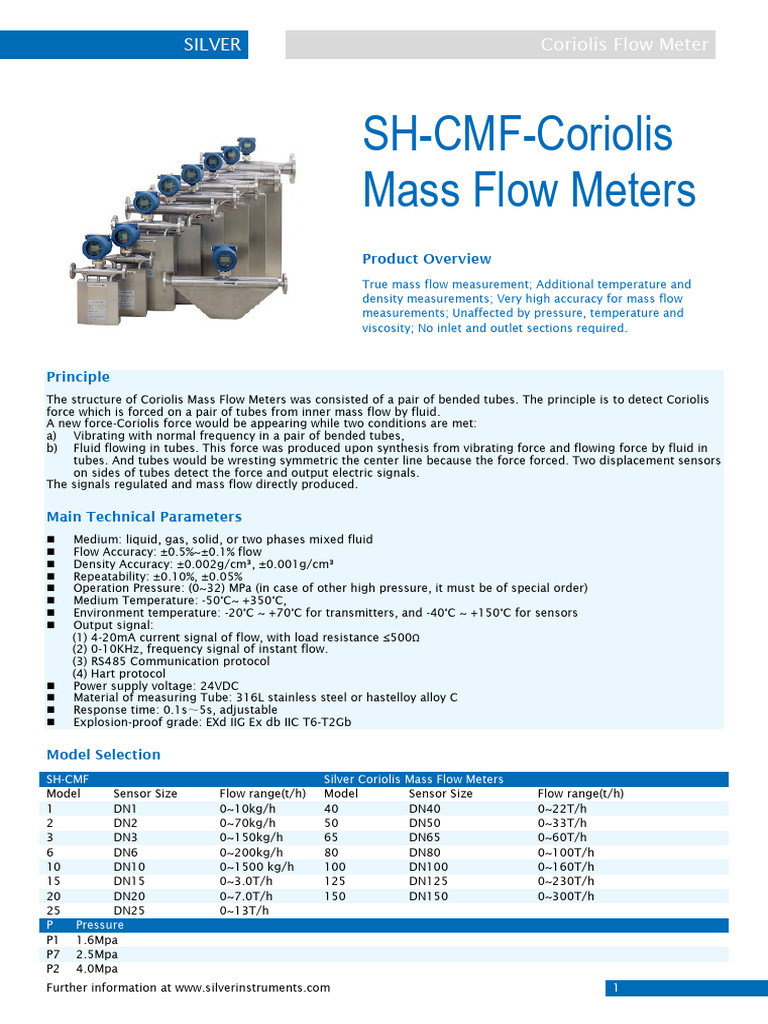 Silver Coriolis Mass Flow Meters Guide | PDF | Flow Measurement ...