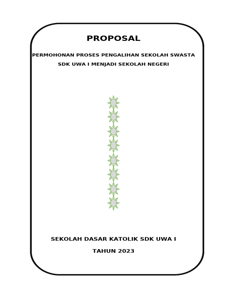 Proposal Pengalihan Status SDK Uwa I LEMBARAN 1 | PDF