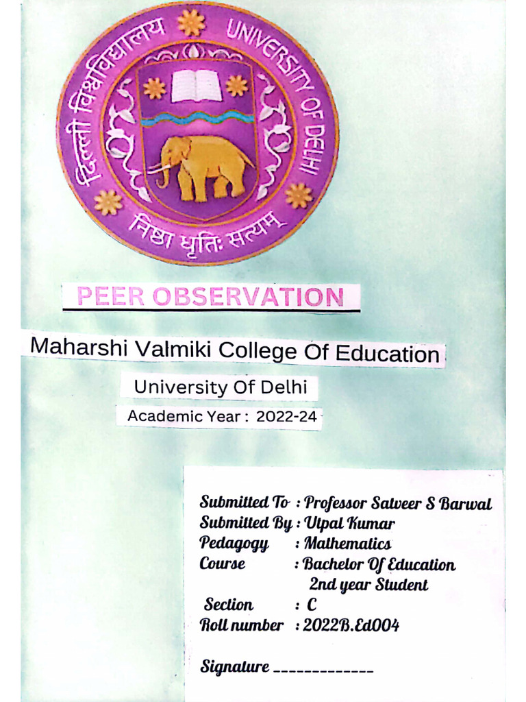 Peer Observation | PDF