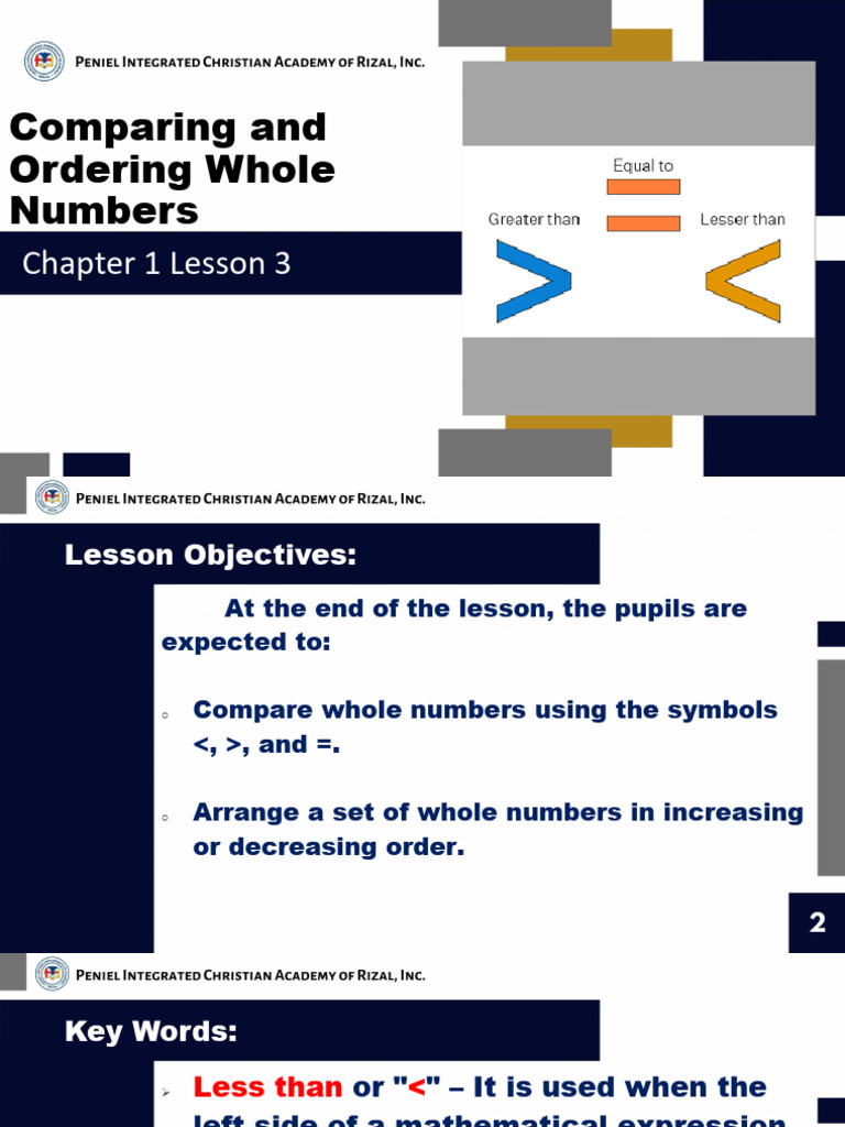 Ordering Whole Numbers with Symbols | PDF | Mathematics