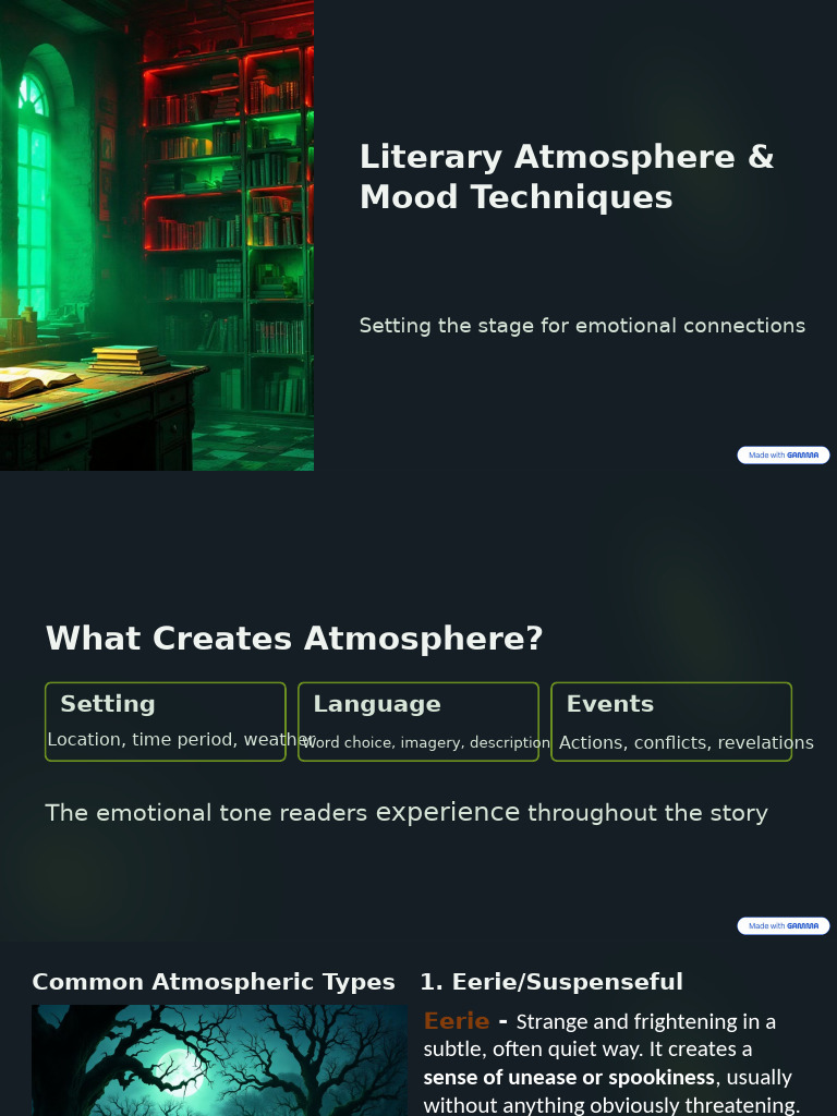 L8 Literary Atmosphere and Mood Techniques | PDF | Thriller (Genre) | Love