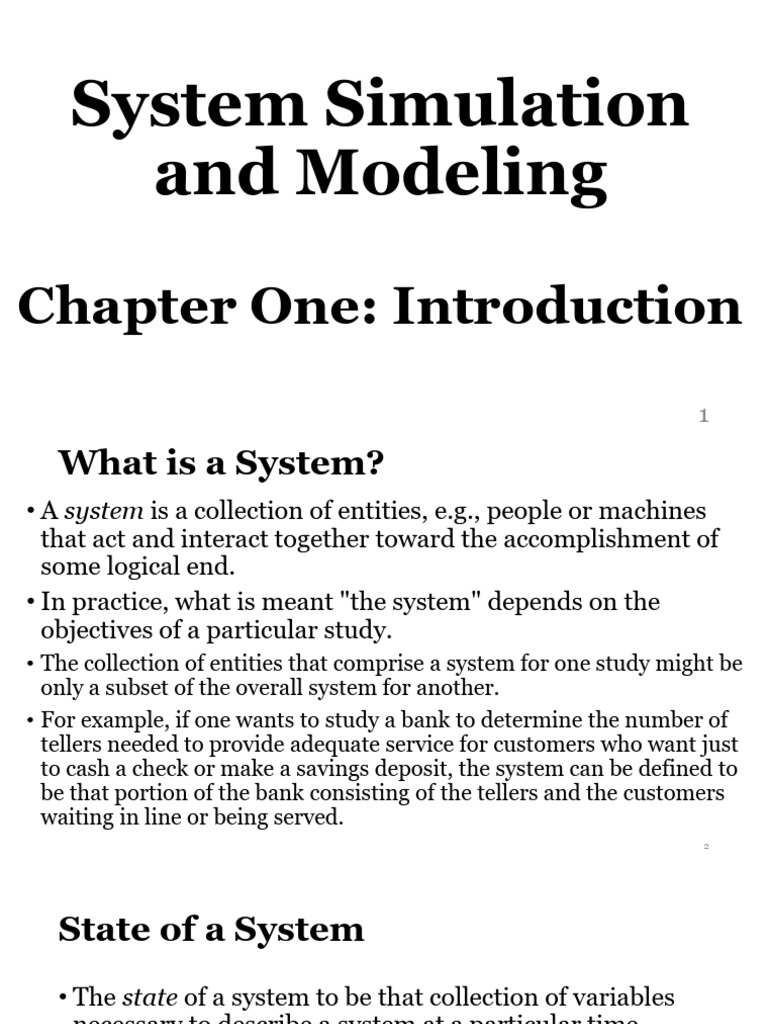 System Simulation and Modeling: Chapter One: Introduction | PDF ...