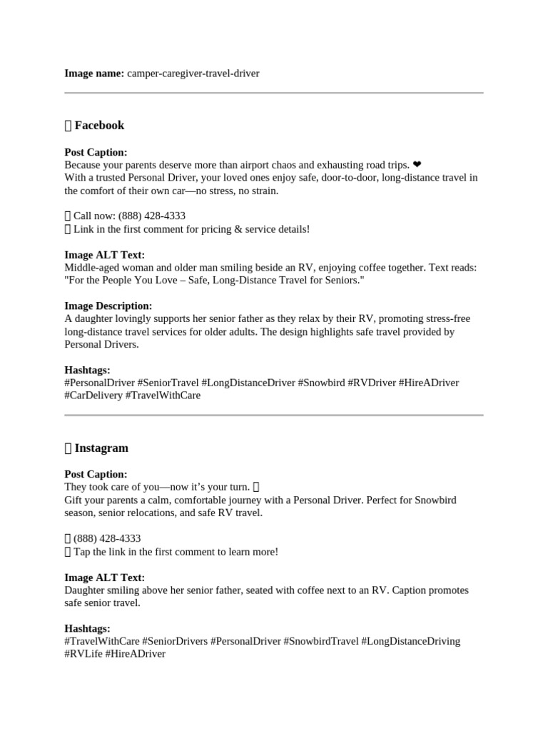 SnowBirds Transport 15 May 2025 | PDF | Driving | Transport