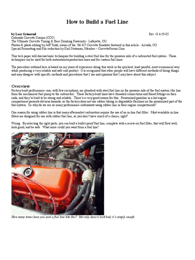 How To Build A Fuel Line | PDF | Carburetor | Pump