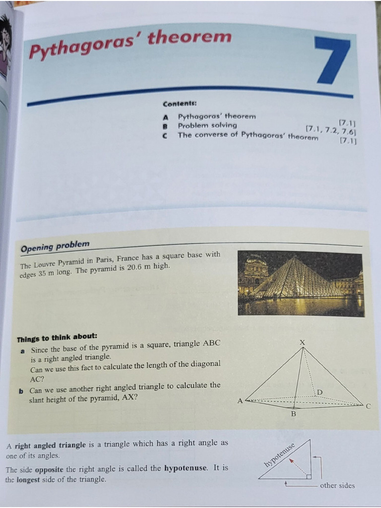 Pythagoras Theorem - 7th Unit | PDF
