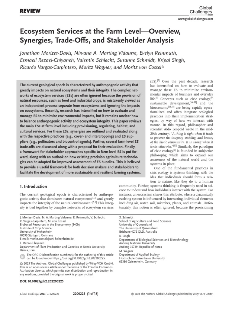 Ecosystem Services at The Farm | PDF | Soil | Pollination