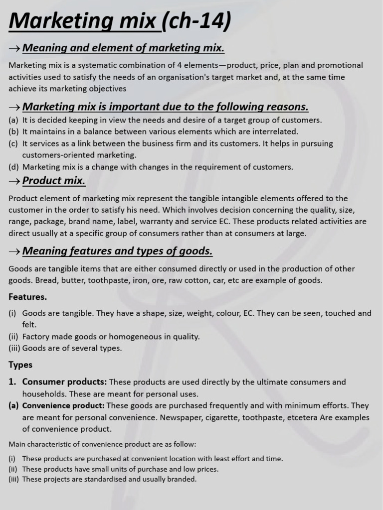 Marketing Mix | PDF | Warehouse | Inventory