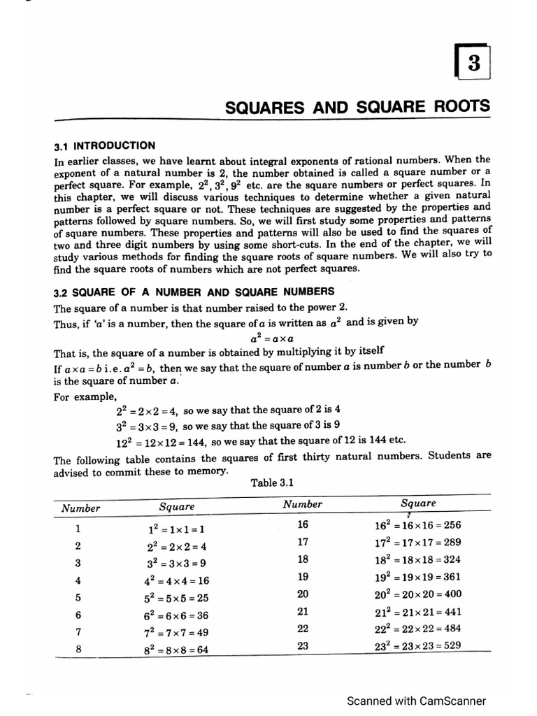 Square And Square Roots Pdf