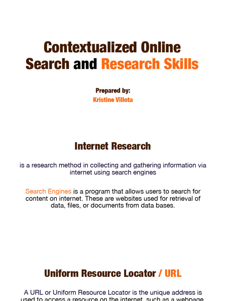 Online Research Skills Overview | PDF | World Wide Web | Internet & Web