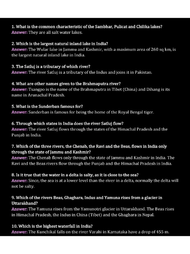 Class 9 Geography Chapter 3 Extra Question Answers | PDF