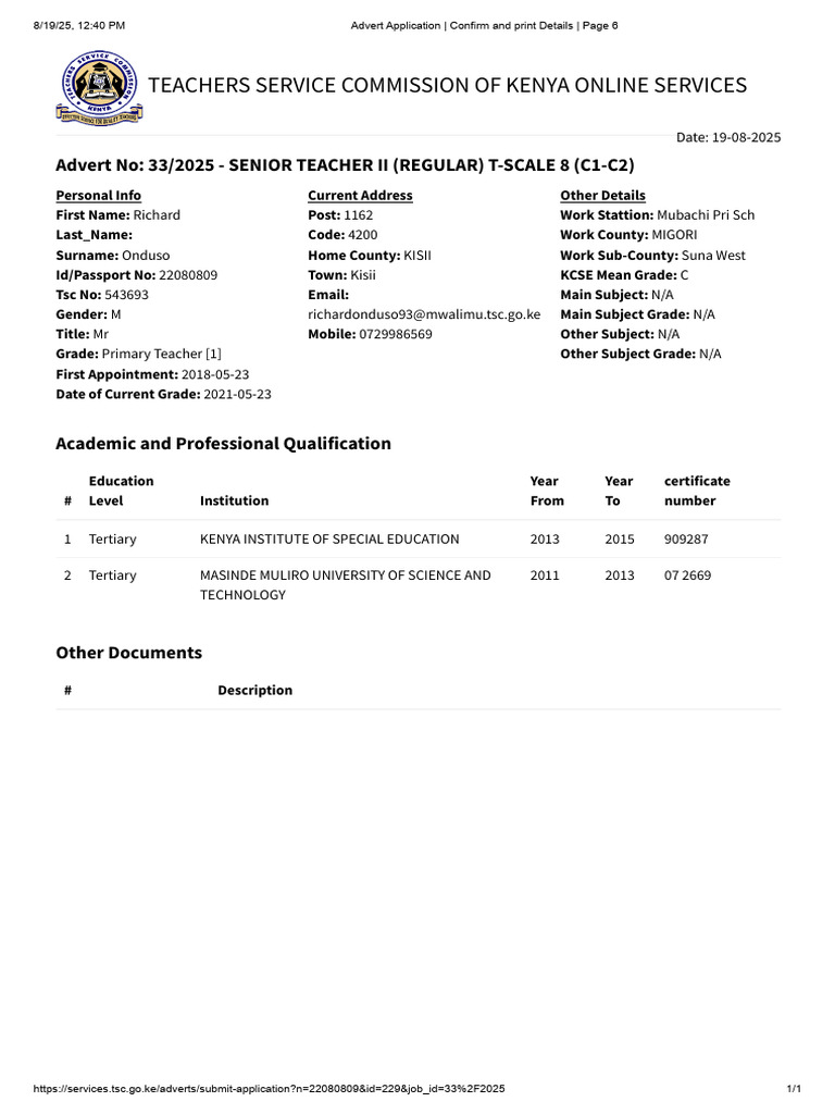 Advert Application - Confirm and Print Details - Page 61 | PDF
