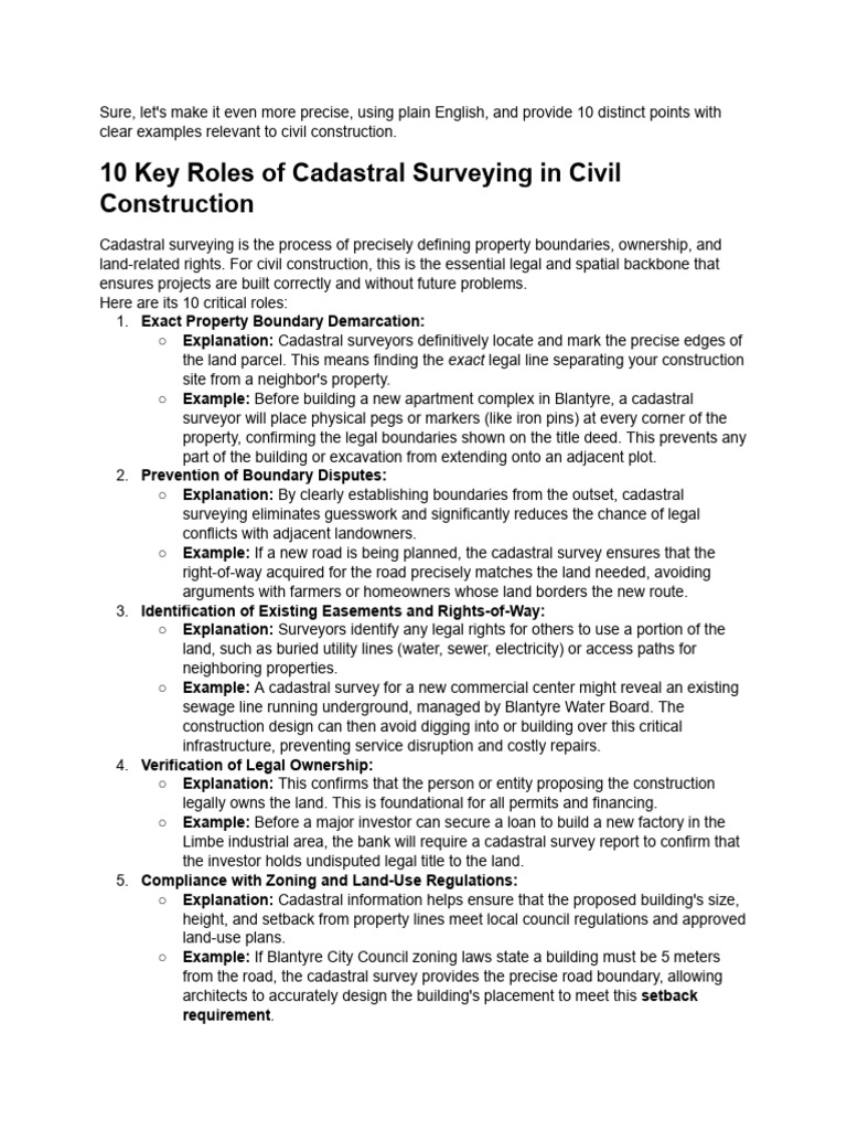 10 Roles of Cadastral Surveying With Relevant Exam... | PDF | Surveying ...