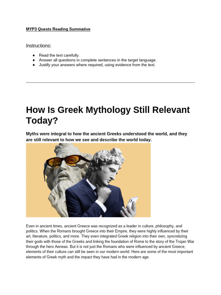 Greek Mythology's Modern Relevance | PDF | Greek Mythology | Roman ...