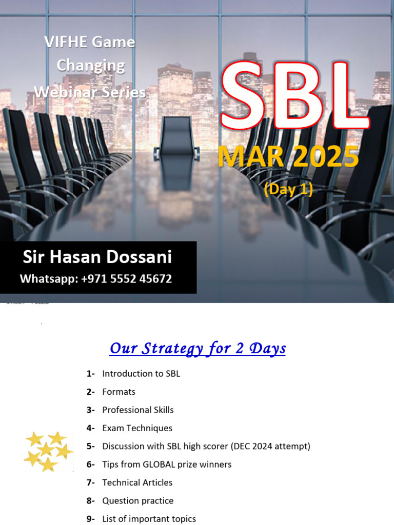SBL Pre-Seen Exam Strategies for Dec 2025 | PDF | Risk | Reason
