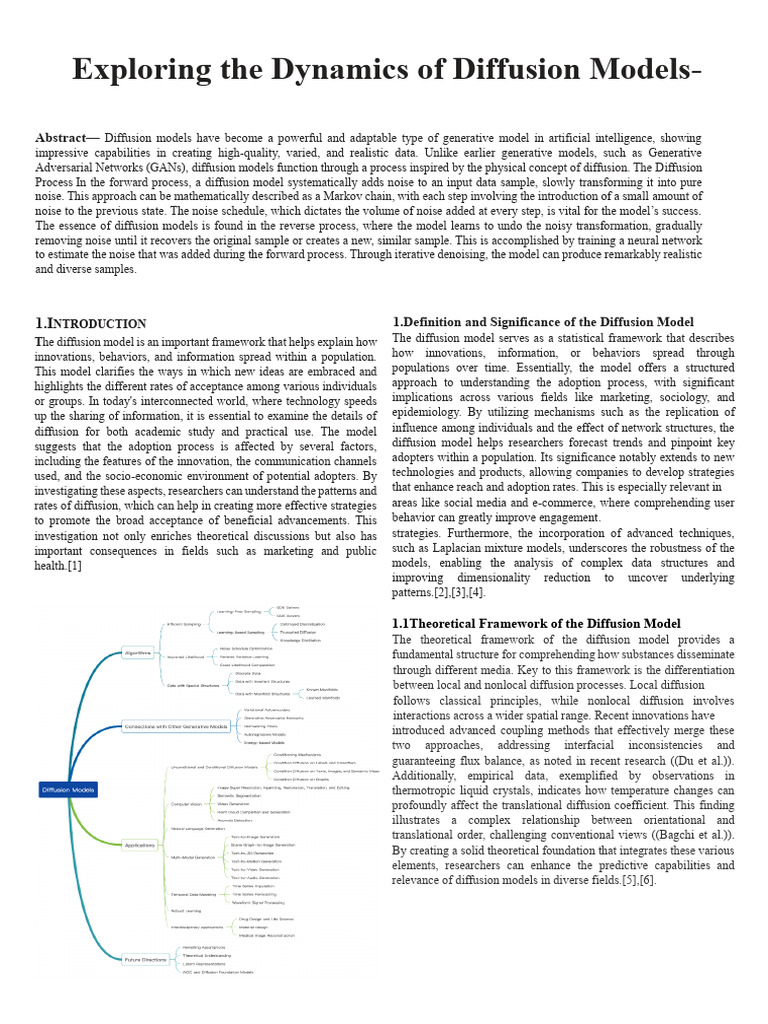 Aditya Diffuion Model Report | PDF | Stochastic Differential Equation | Applied Mathematics
