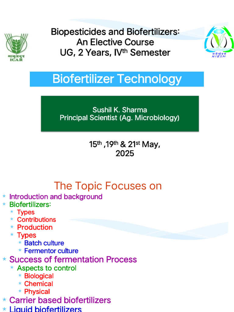 Biofertilizer General 2025 | PDF | Soil | Fermentation