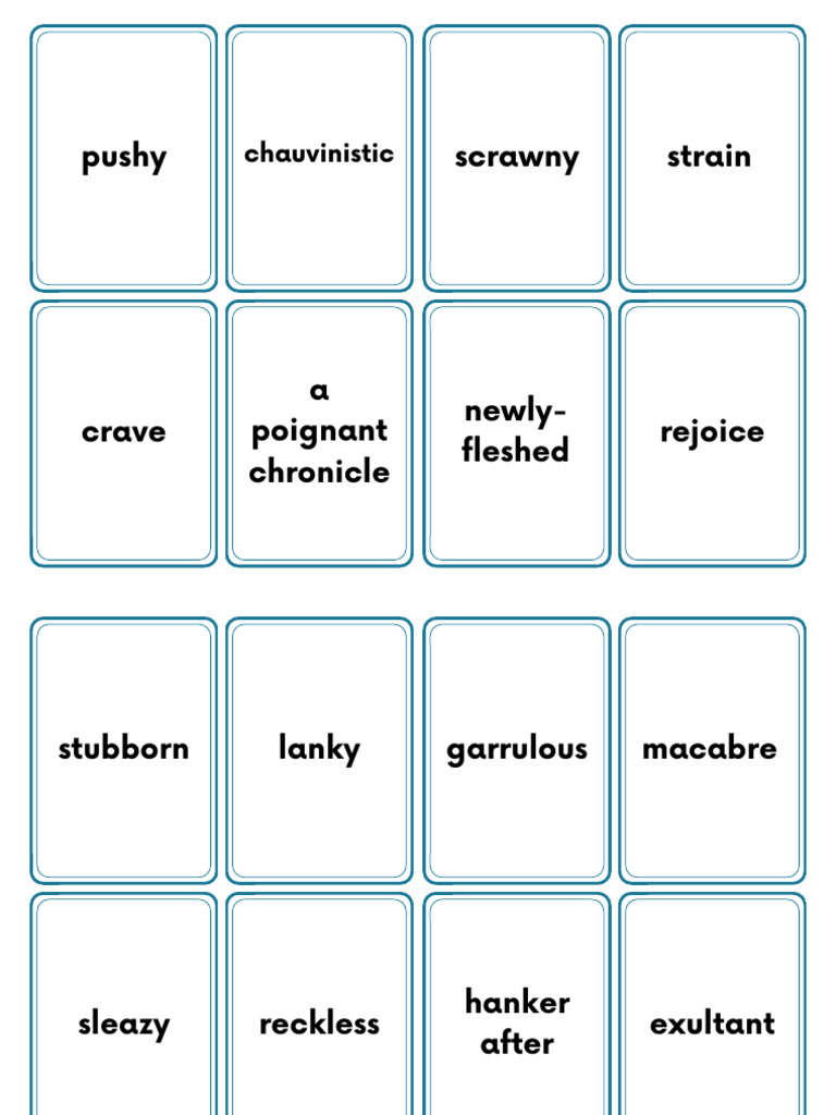 Vocabulary Revision Flashcards | PDF