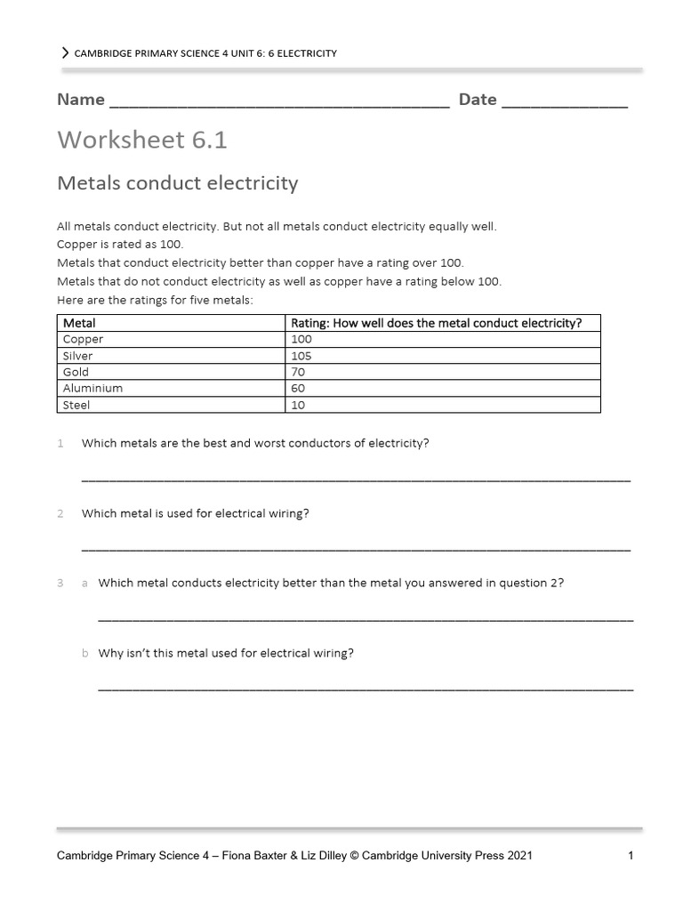 Unit 6 Revision Worksheets - Answer Key | PDF | Incandescent Light Bulb ...