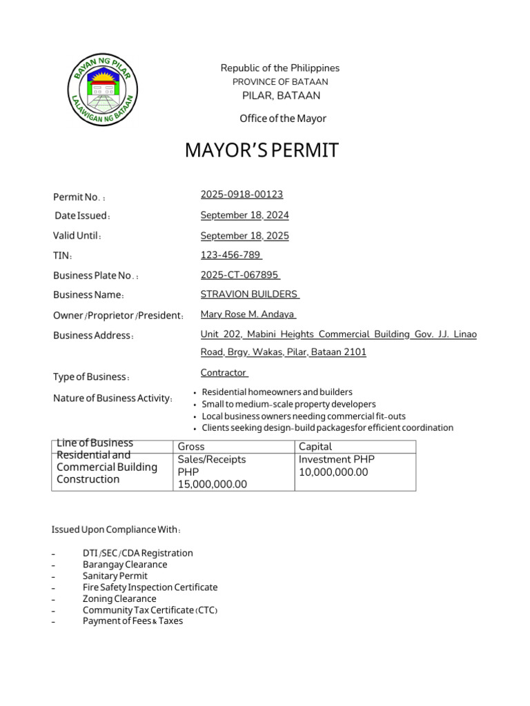 Mayors Permit | PDF