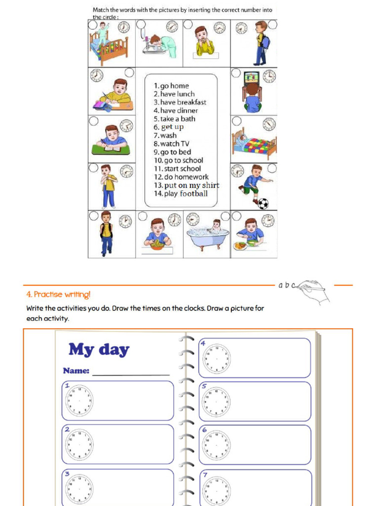 AJ 6 Worksheet My Day | PDF