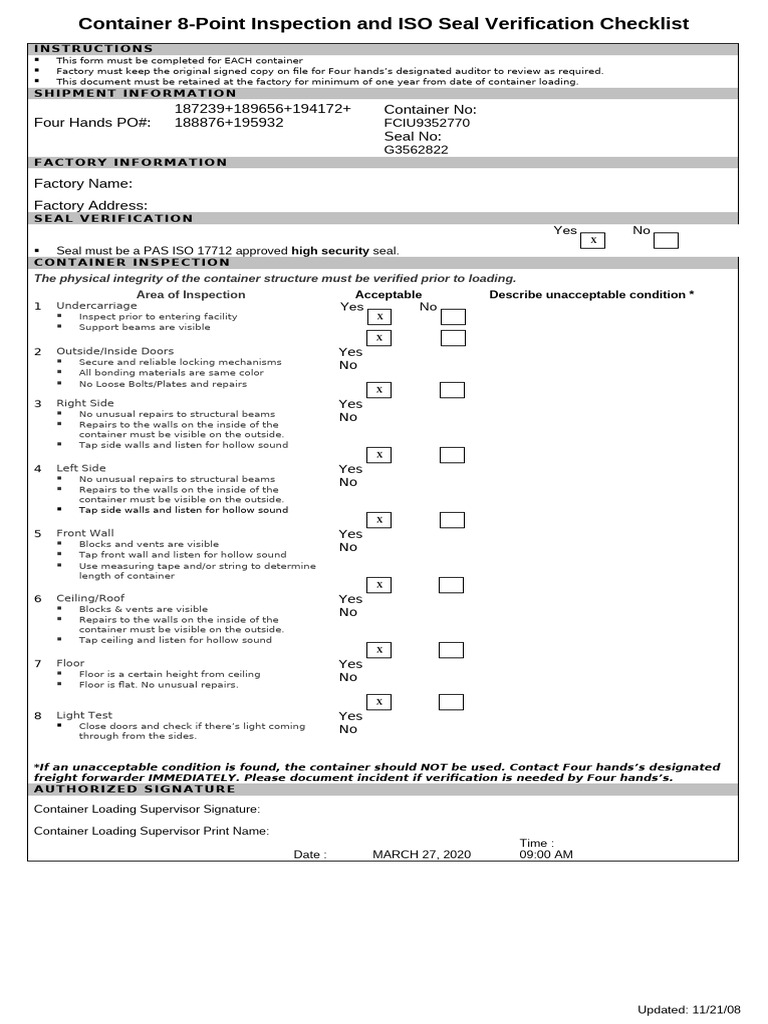 Draft 8 Point CT Inspection | PDF