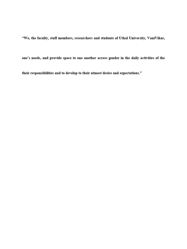 Utkal University Gender Equality Pledge | PDF