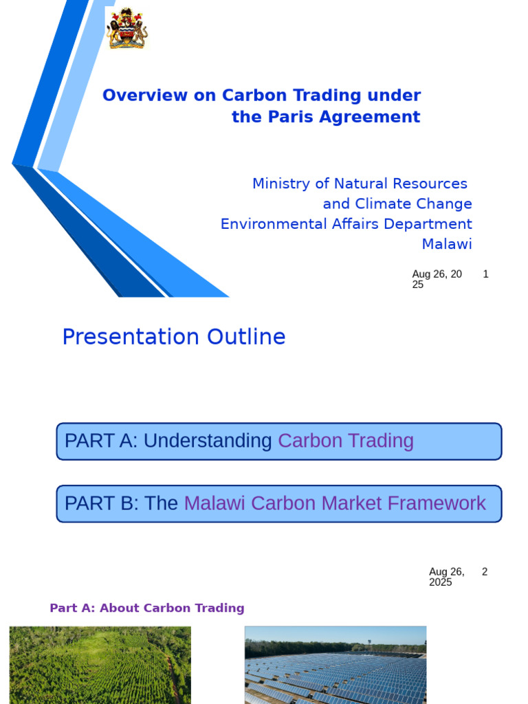 Malawi's Carbon Trading Framework - Presentation - at The Launch - 22. ...